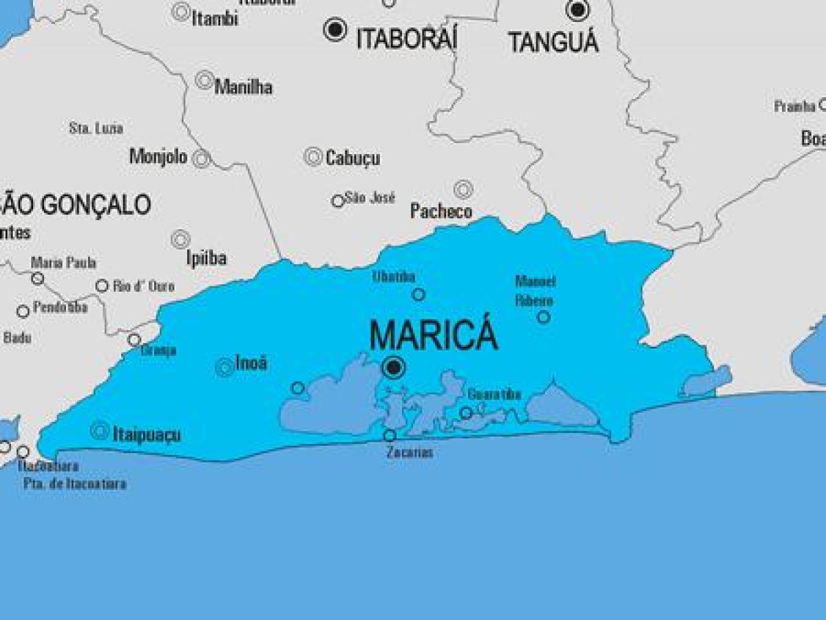 Maricá municipio mapa - Mapa de Maricá municipio (Brésil)